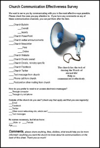 PDF form: Church Communication Survey | Effective Church Communications