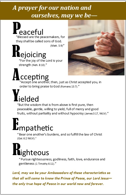 National Day of Prayer flyers and bulletin inserts for all countries ...